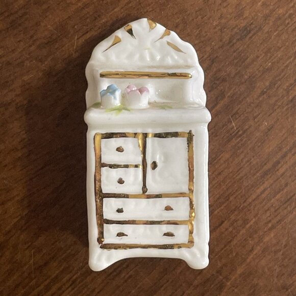 Unk | Toys | Miniature Gold Gilt Floral Porcelain Dresser 5 Tall Taiwan ...